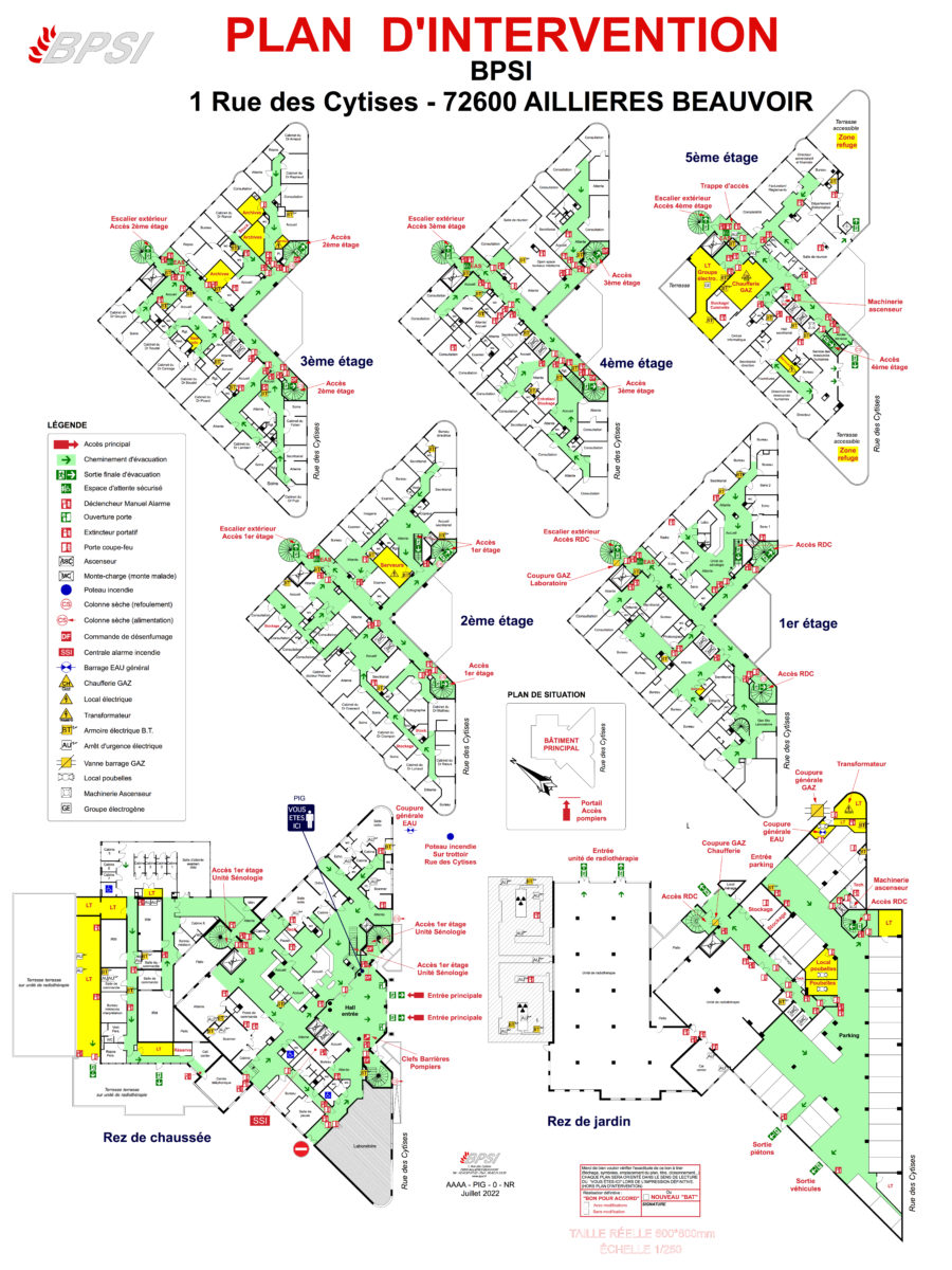 BPSI – Consignes et plans de sécurité incendie